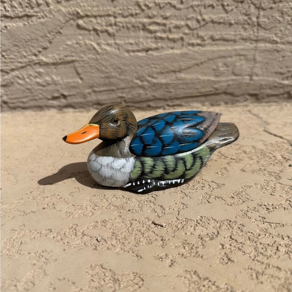 Art | Miniature Handpainted Wooden Mallard Decoy With Lid | Poshmark